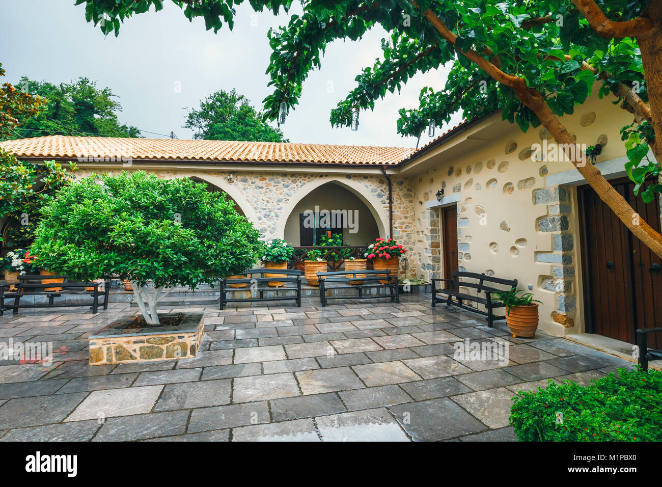 Ancient Monastery Kera Kardiotissa on Crete Island, Greece Stock Photo ...