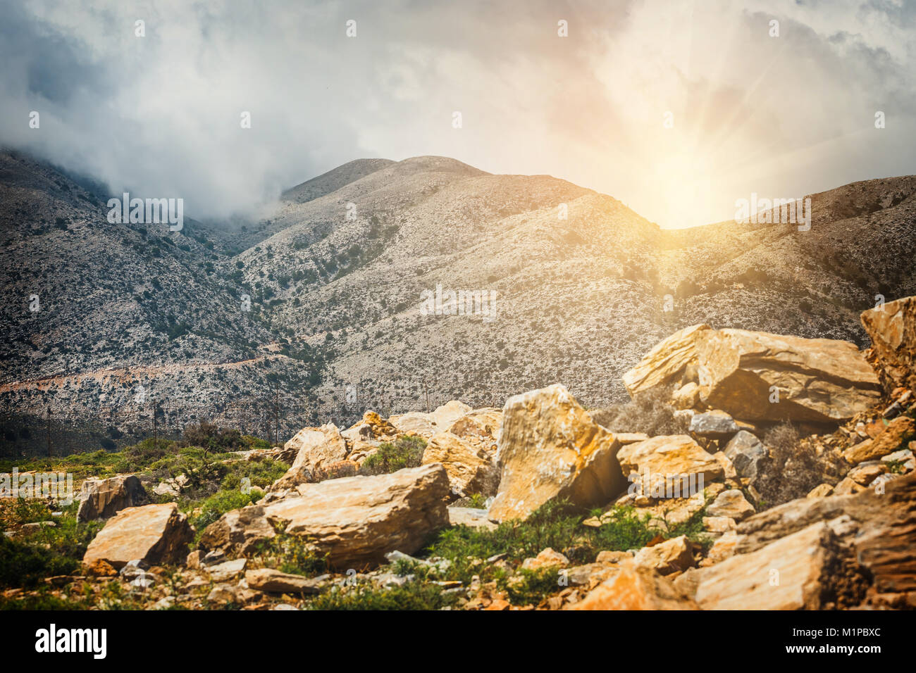 Beautiful mountain landscape of Crete Island, Greece Stock Photo - Alamy