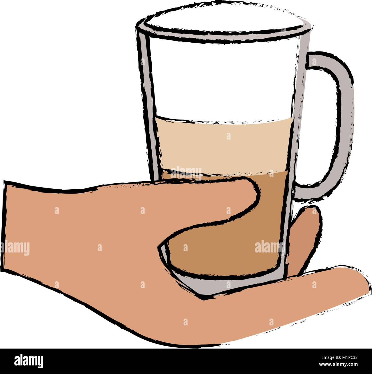hand with iced delicious coffee icon Stock Vector Image & Art - Alamy