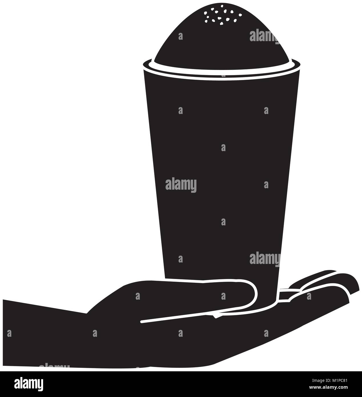 hand with iced delicious coffee icon Stock Vector Image & Art - Alamy