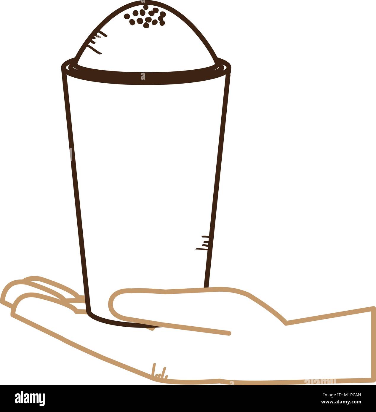 hand with iced delicious coffee icon Stock Vector Image & Art - Alamy