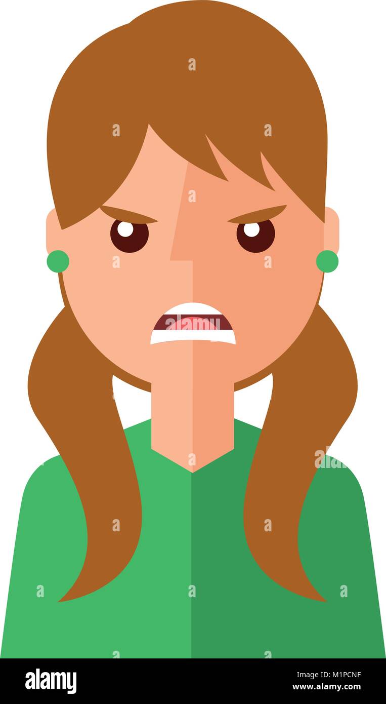 angry young woman avatar character Stock Vector Image & Art - Alamy