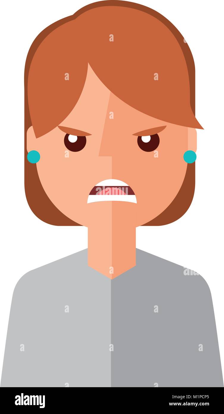 angry young woman avatar character Stock Vector Image & Art - Alamy