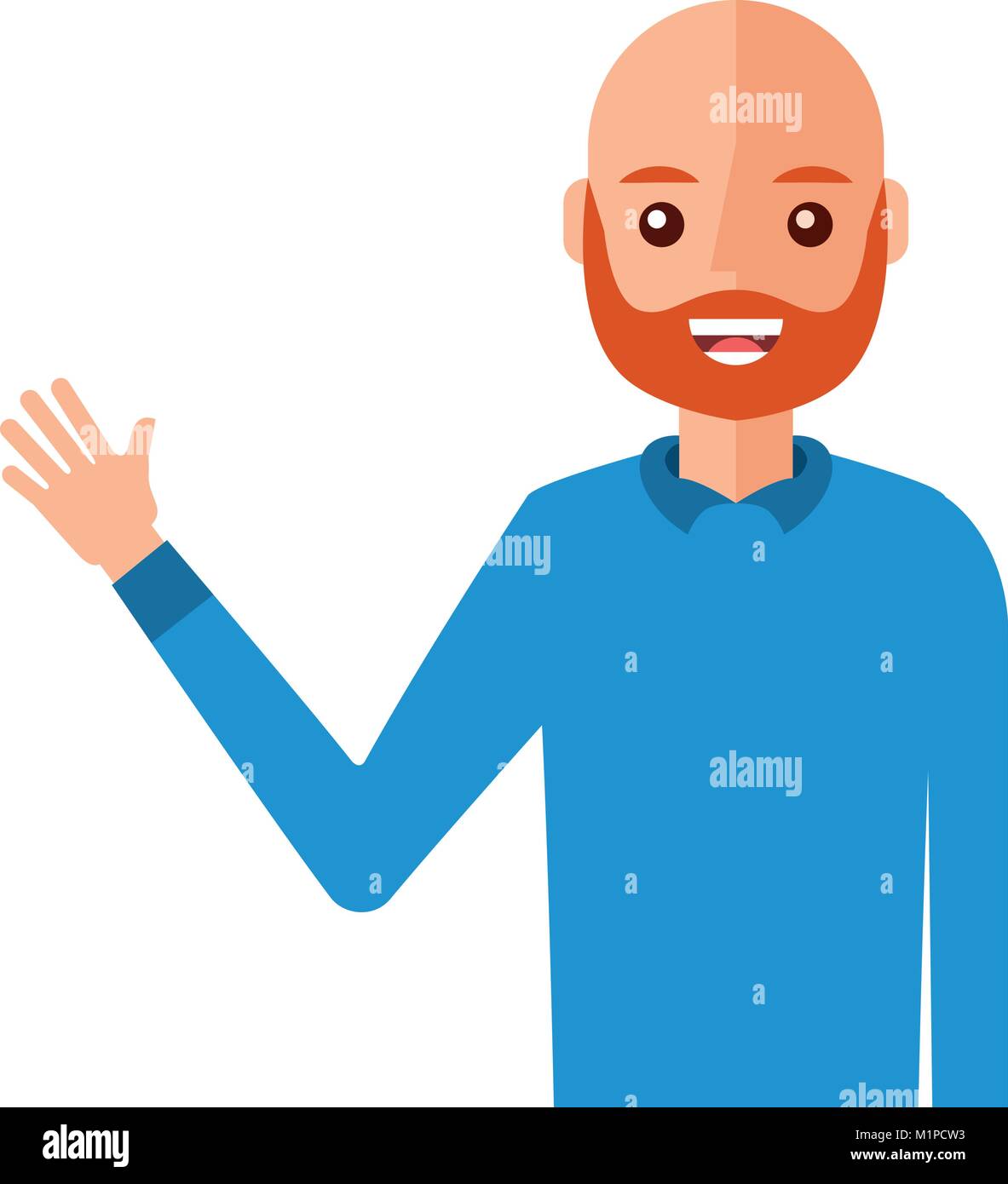 young man waving happy avatar character Stock Vector Image & Art - Alamy