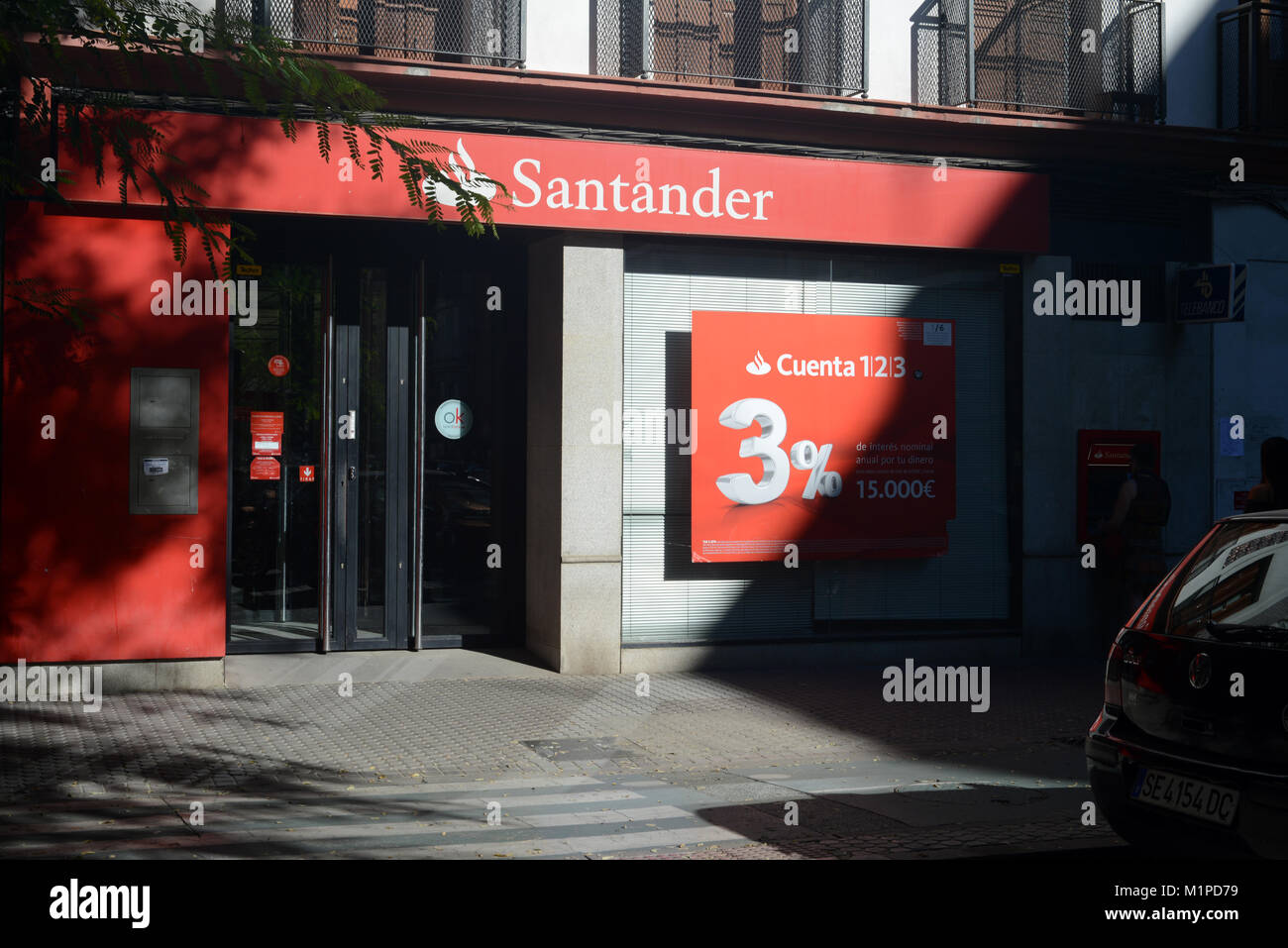 Building of Banco Santander, which is Spain’s largest bank Stock Photo ...