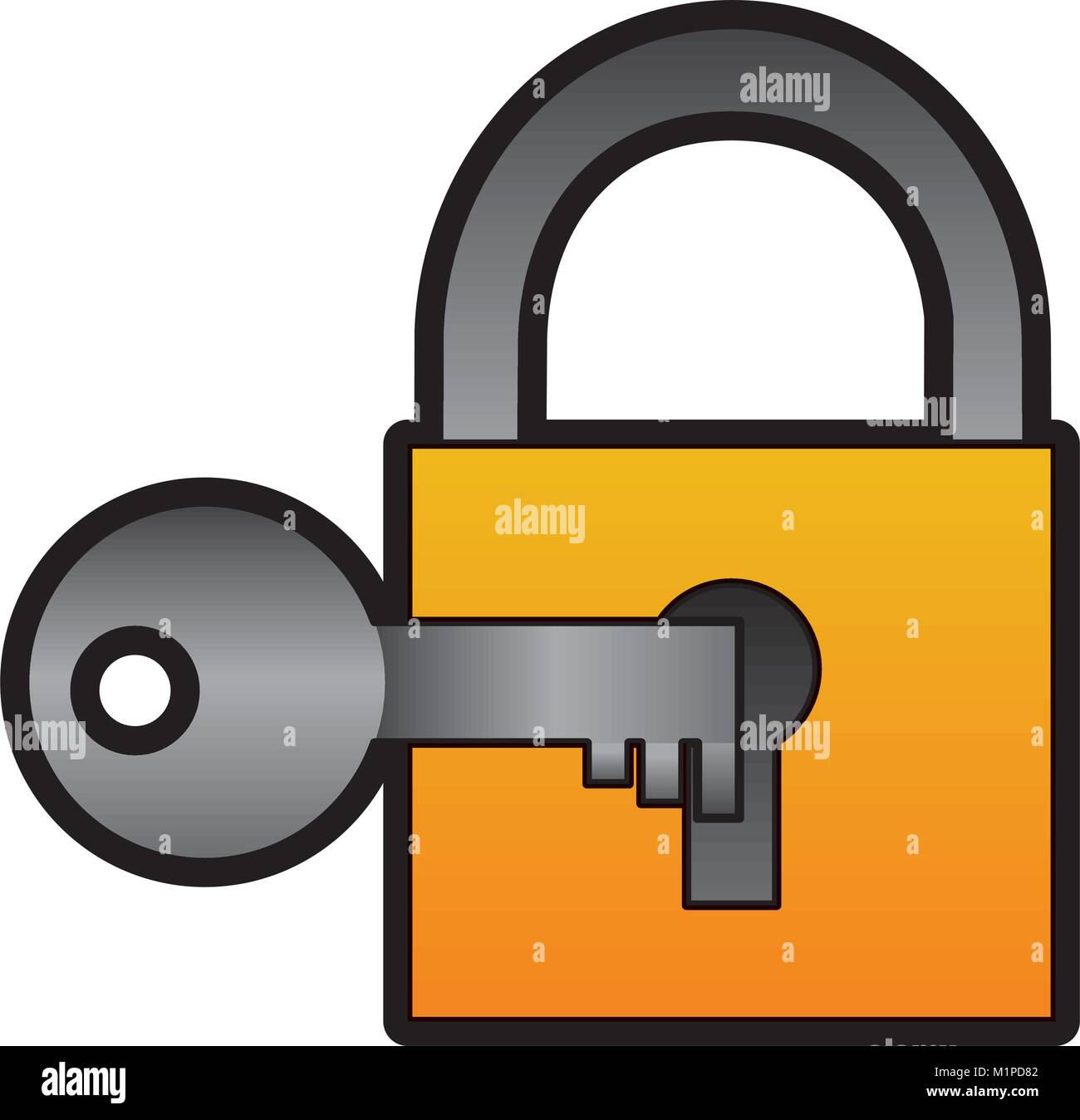 safety lock with key icon image Stock Vector Image & Art - Alamy