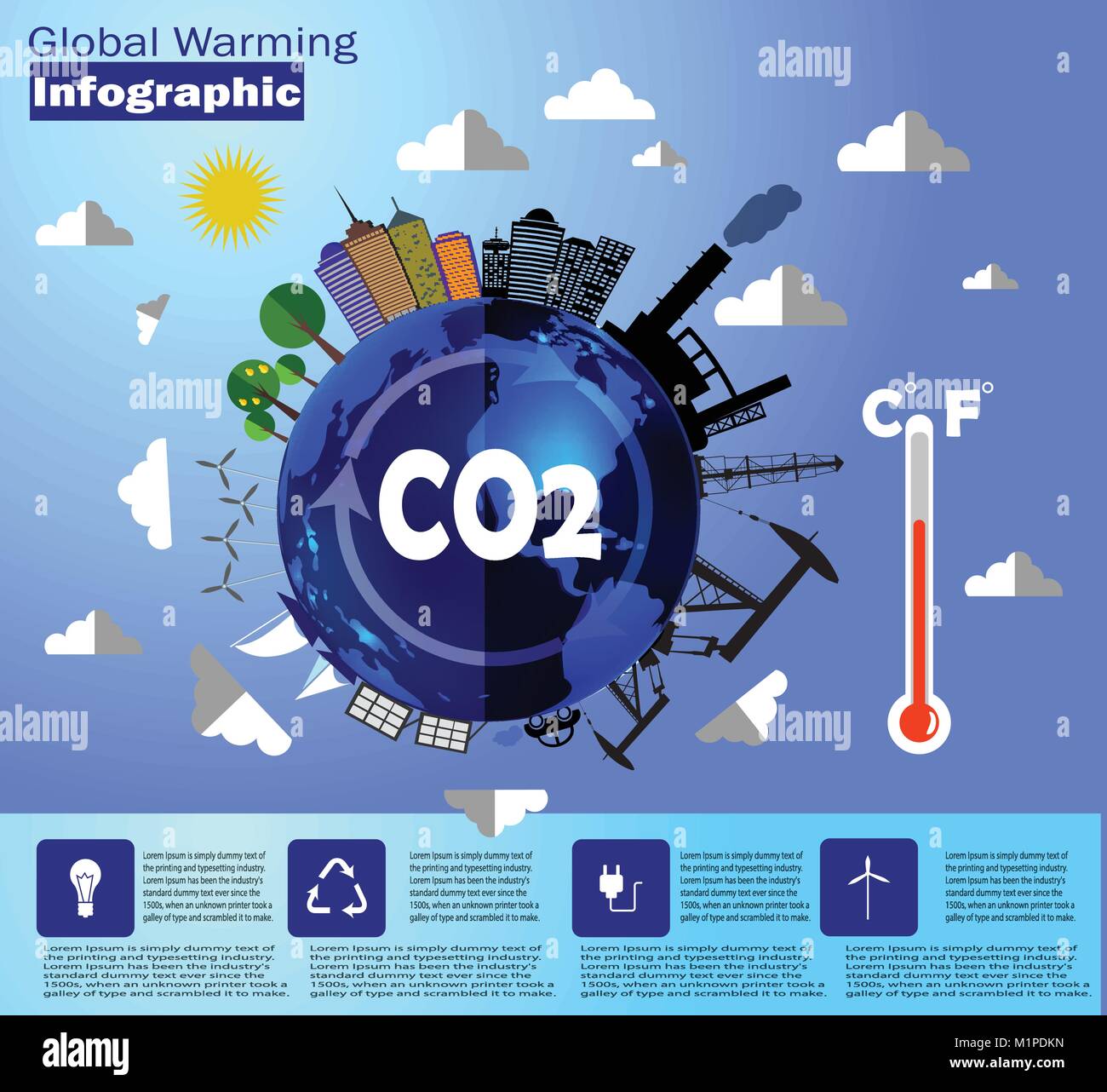 Global warming infographic vector Stock Vector Image & Art - Alamy
