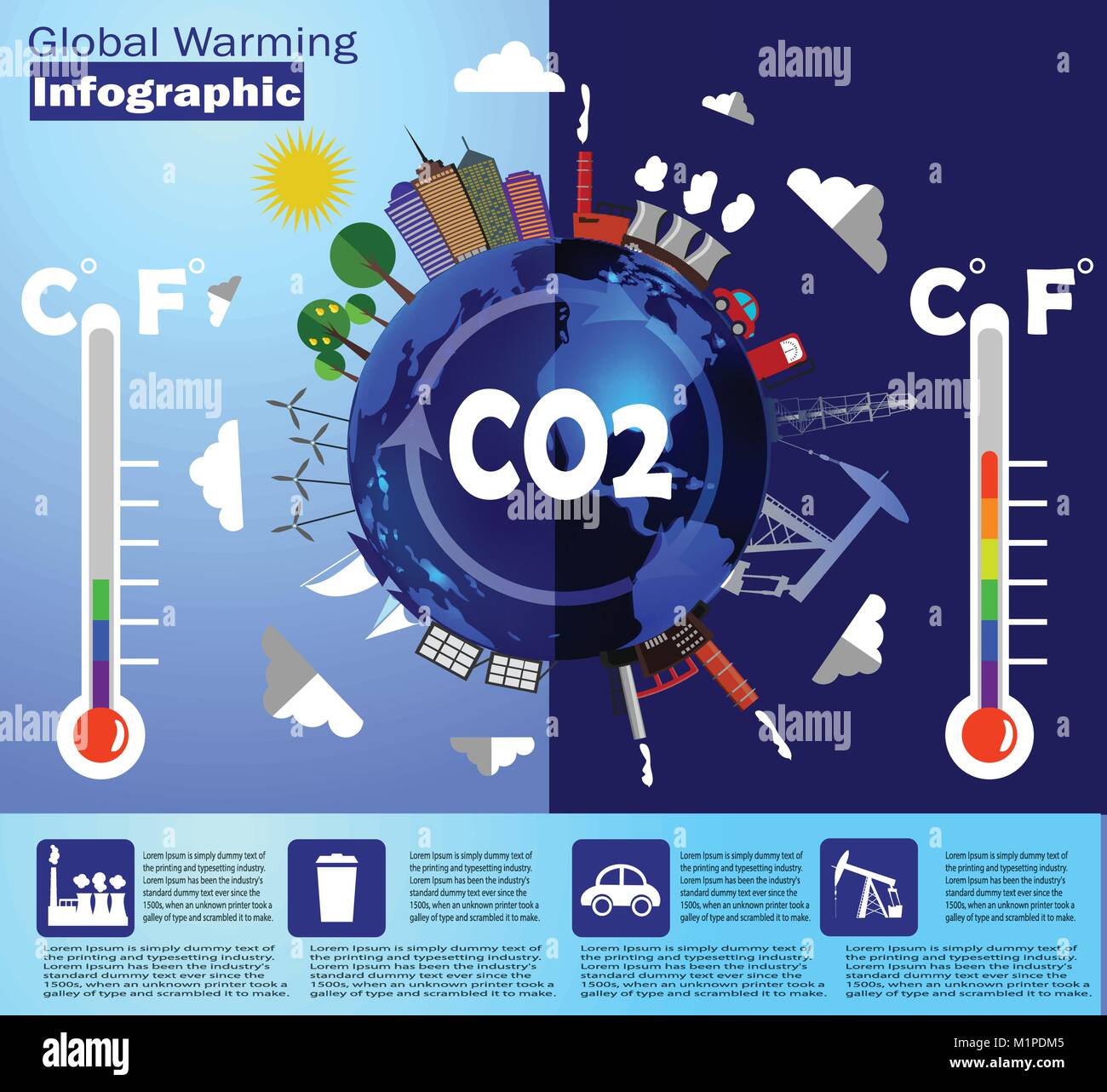 Global warming infographic vector Stock Vector Image & Art - Alamy