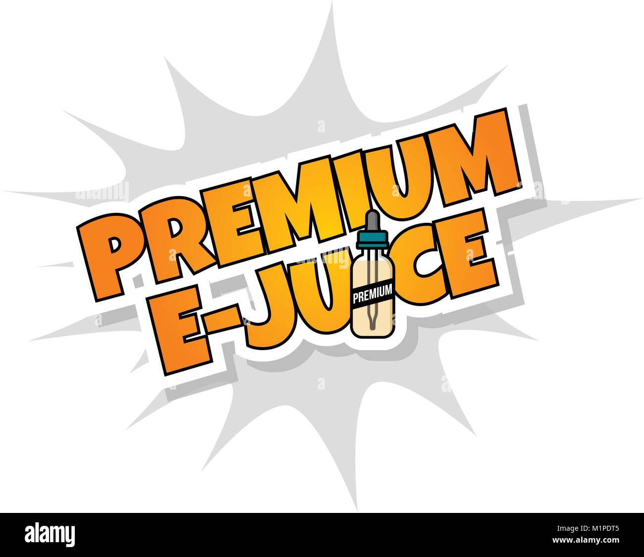 premium e-juice personal vaporizer e-cigarette liquid vector art Stock ...