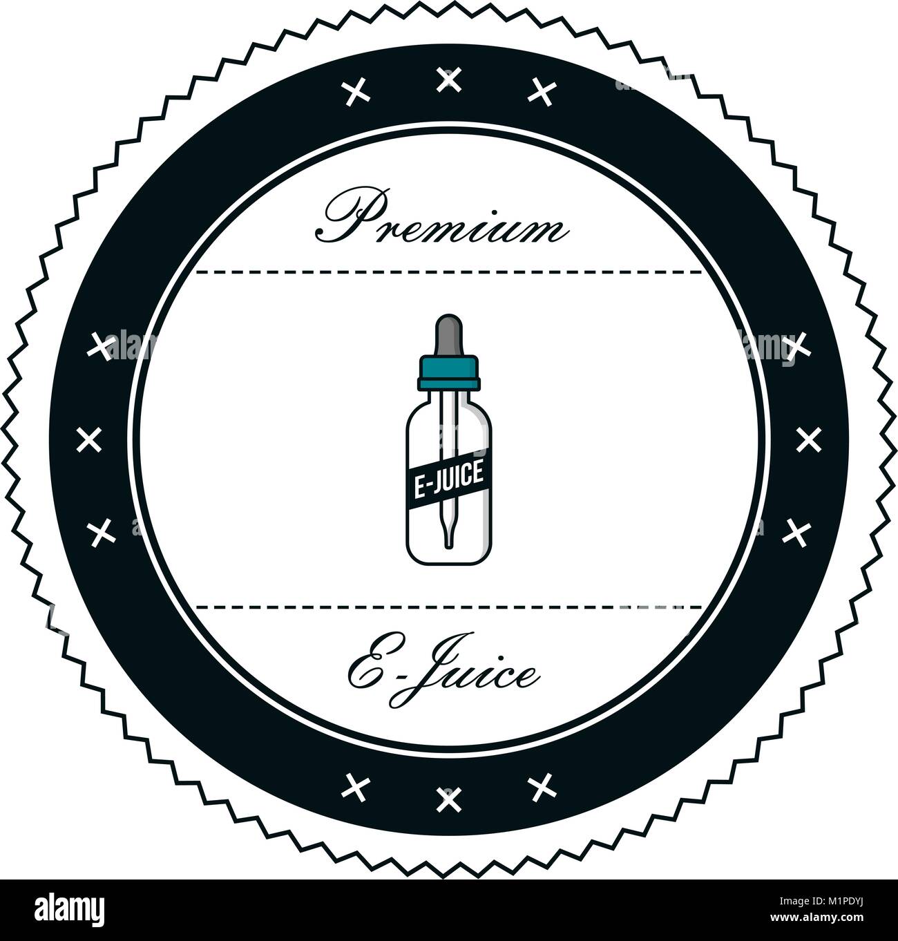 personal vaporizer e-cigarette e-juice liquid label badge vector art ...