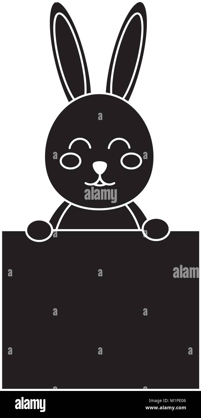 rabbit or bunny holding sign icon image Stock Vector Image & Art - Alamy