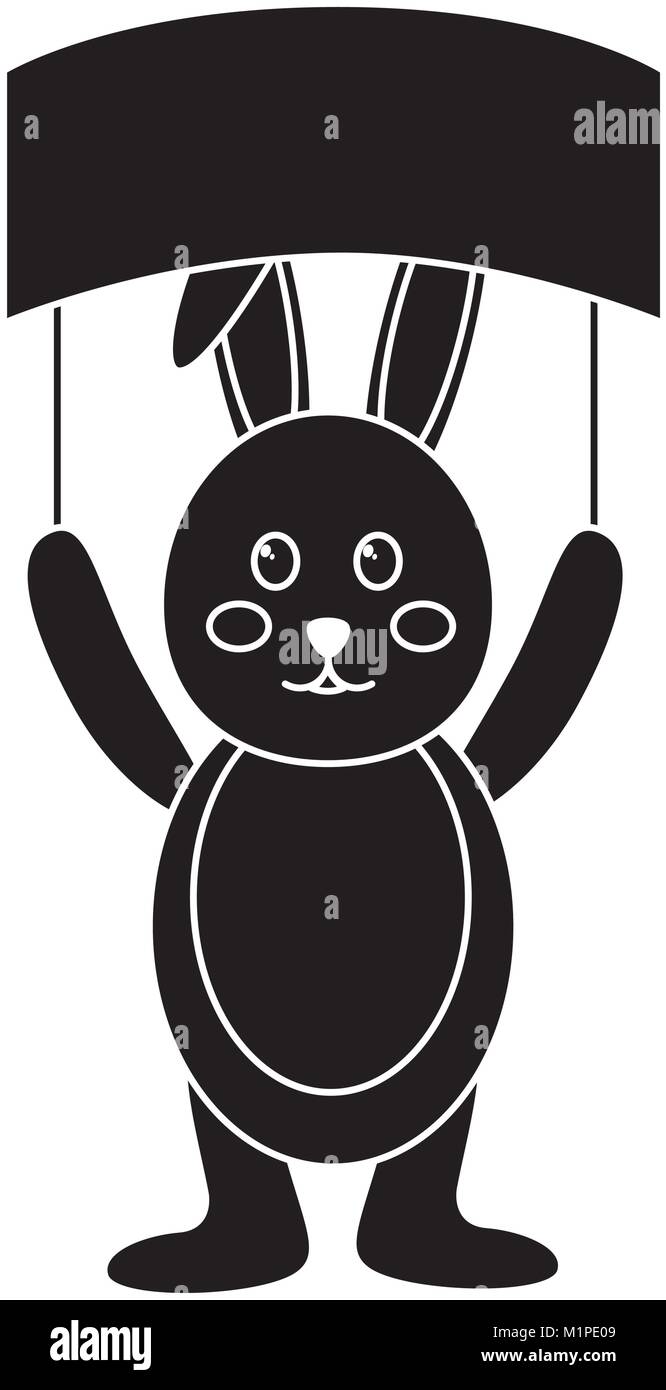 rabbit or bunny holding sign icon image Stock Vector Image & Art - Alamy