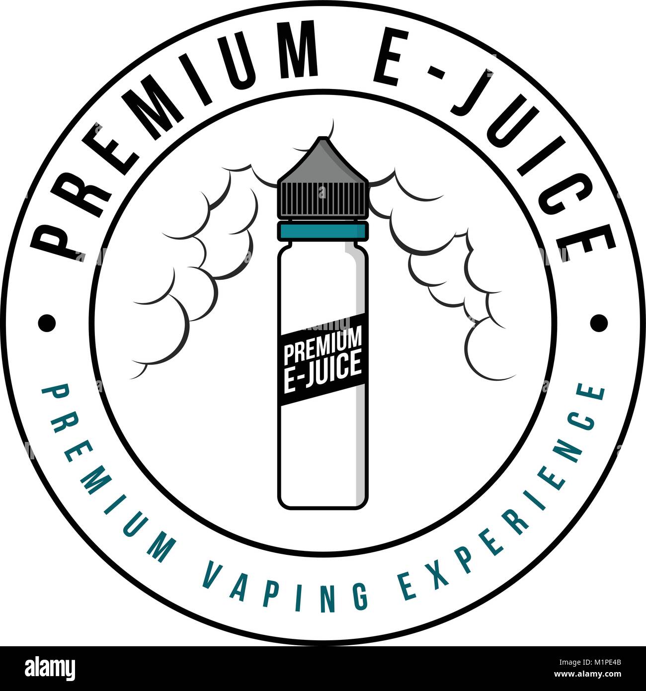 personal vaporizer e-cigarette e-juice liquid label badge vector art ...