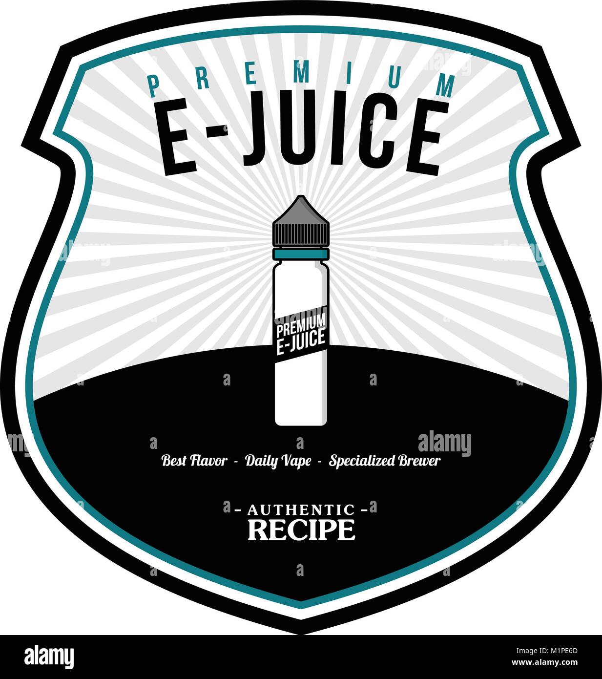 personal vaporizer e-cigarette e-juice liquid label badge vector art ...