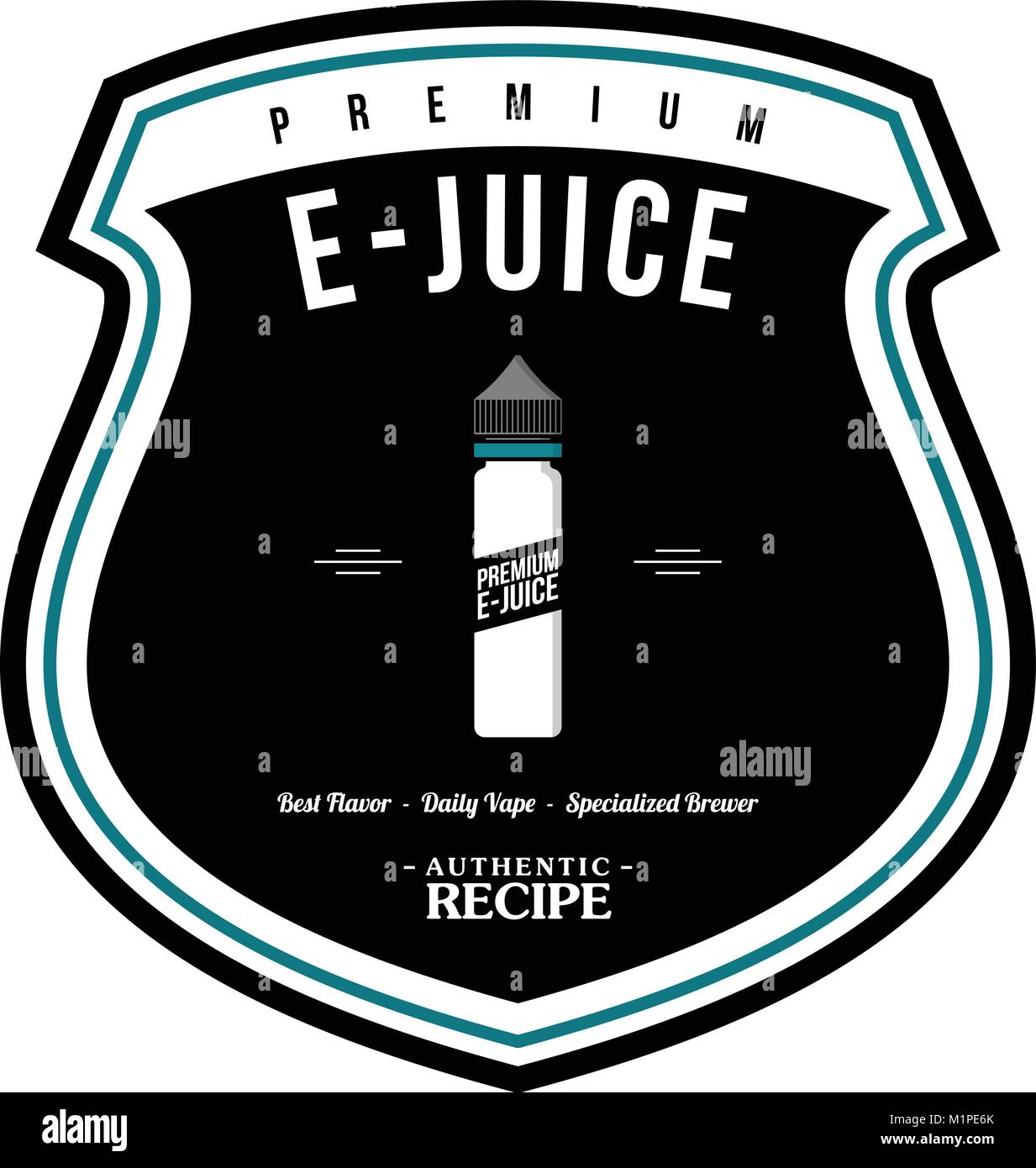 personal vaporizer e-cigarette e-juice liquid label badge vector art ...