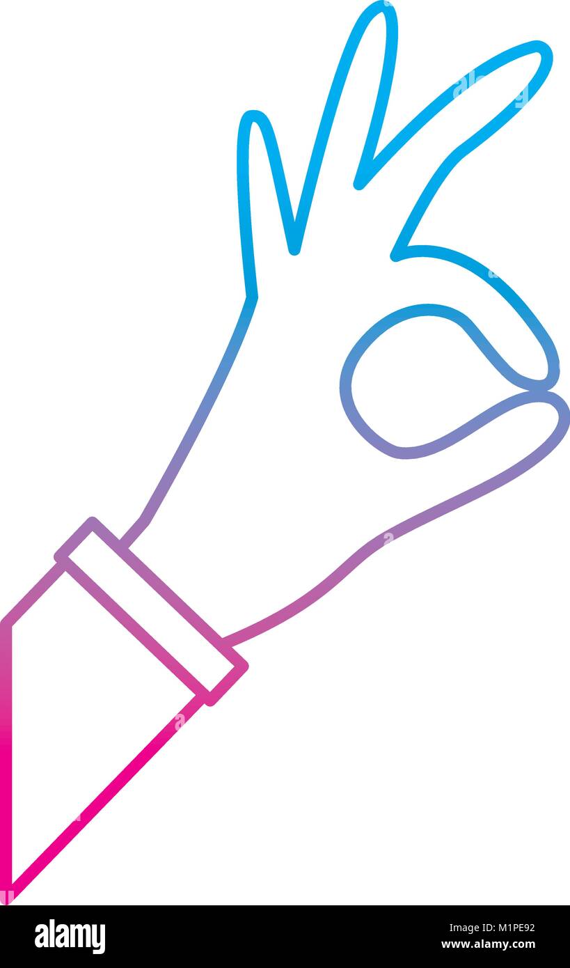 hand grabbing with index and thumb or ok gesture icon image Stock ...