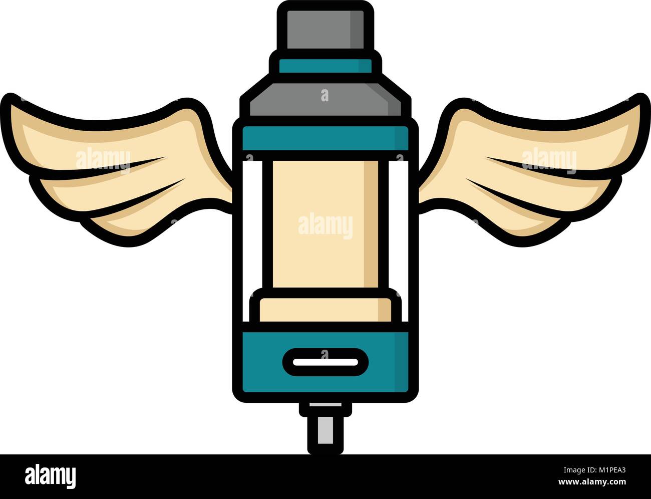 personal vaporizer e-cigarette atomizer tank clearomizer atty angel wing vector art Stock Vector ...