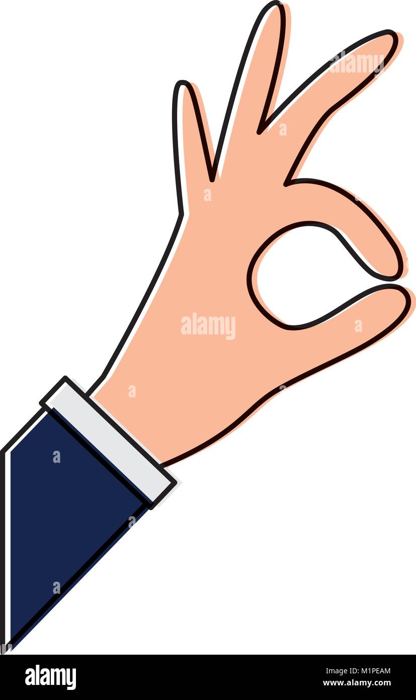 hand grabbing with index and thumb or ok gesture icon image Stock ...