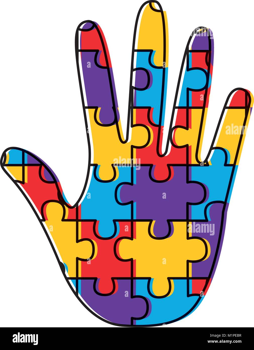 puzzle pieces and hand icon image Stock Vector Image & Art - Alamy