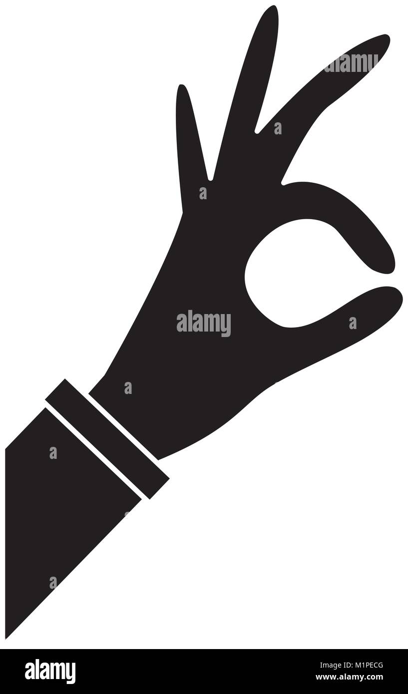 hand grabbing with index and thumb or ok gesture icon image Stock ...