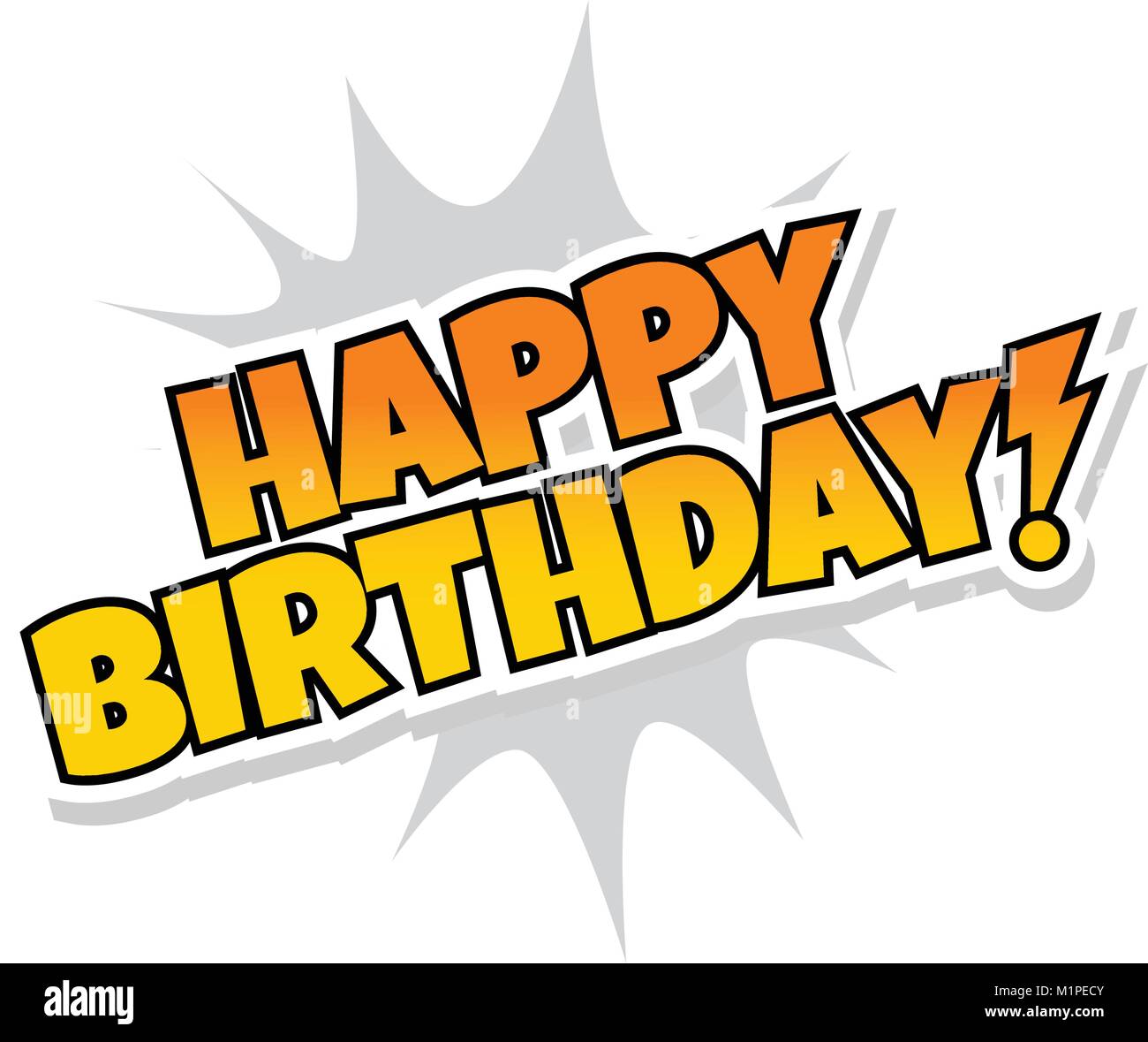 happy birthday greeting explodtion splash text vector art Stock Vector ...