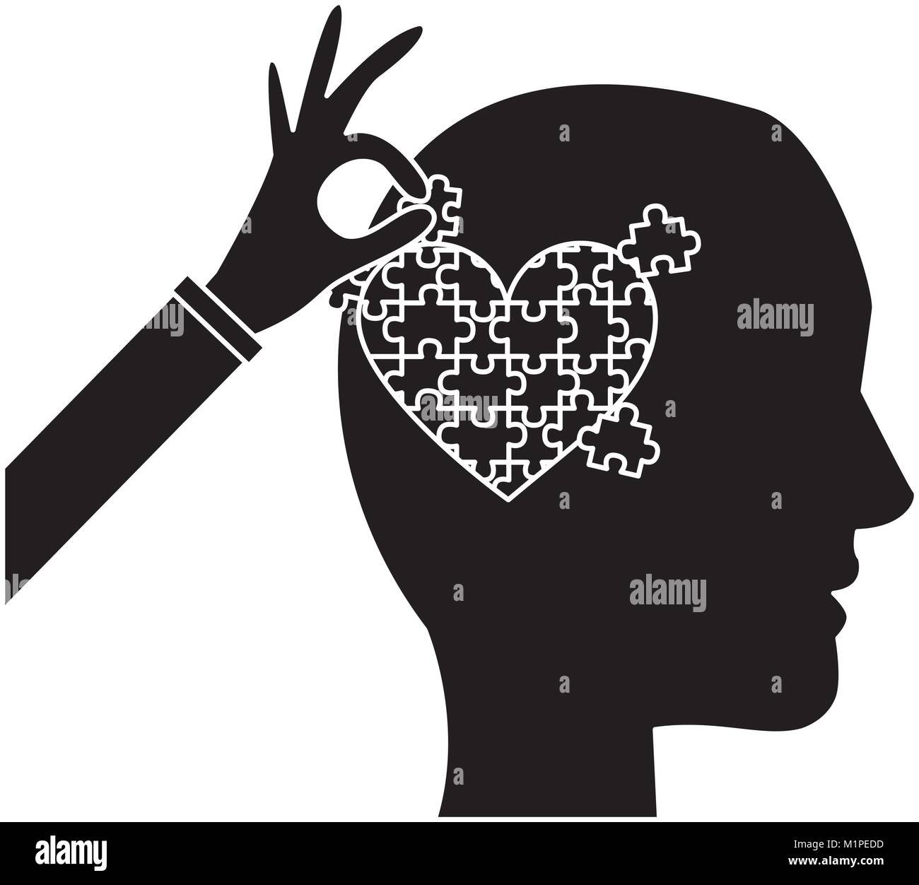 Heart and mind connection Stock Vector Images - Alamy