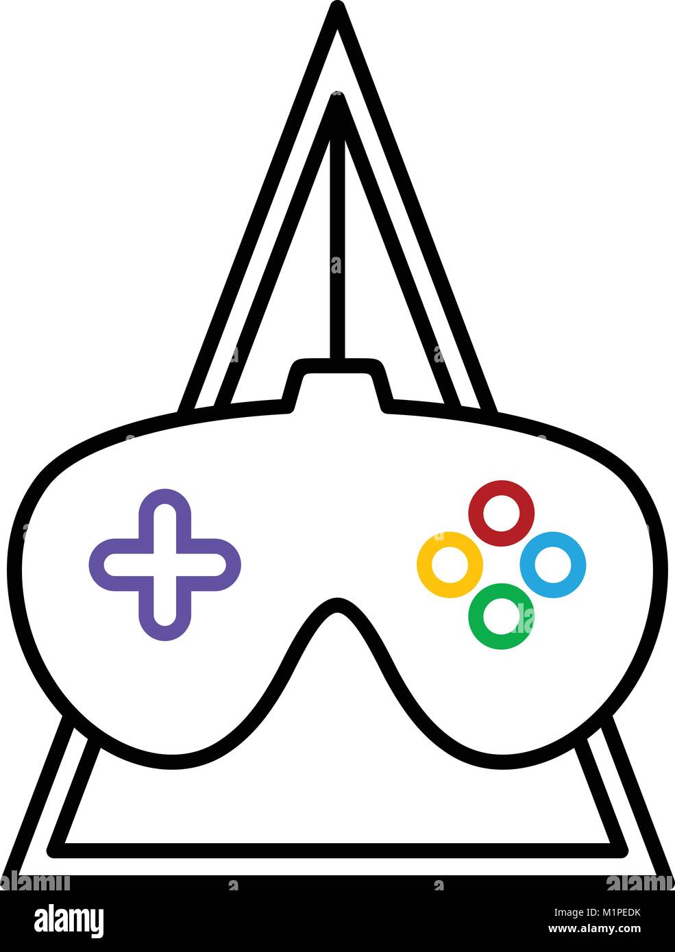 video game console joystick theme logo template vector Stock Vector ...
