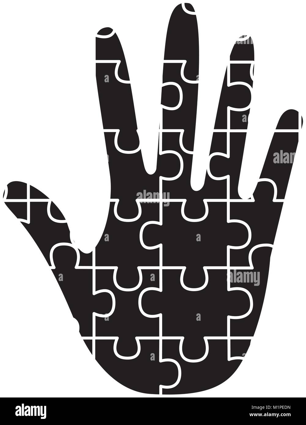 puzzle pieces and hand icon image Stock Vector Image & Art - Alamy