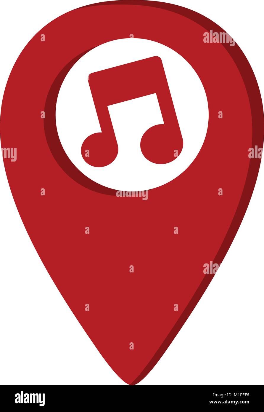 music gps location icon key note theme logo template vector Stock ...