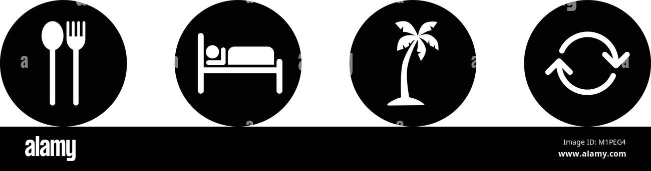 eat sleep beach repeat icon sign Stock Vector Image & Art - Alamy