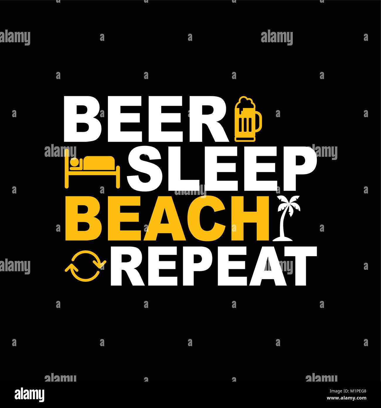 beer sleep beach repeat icon sign vector Stock Vector Image & Art - Alamy