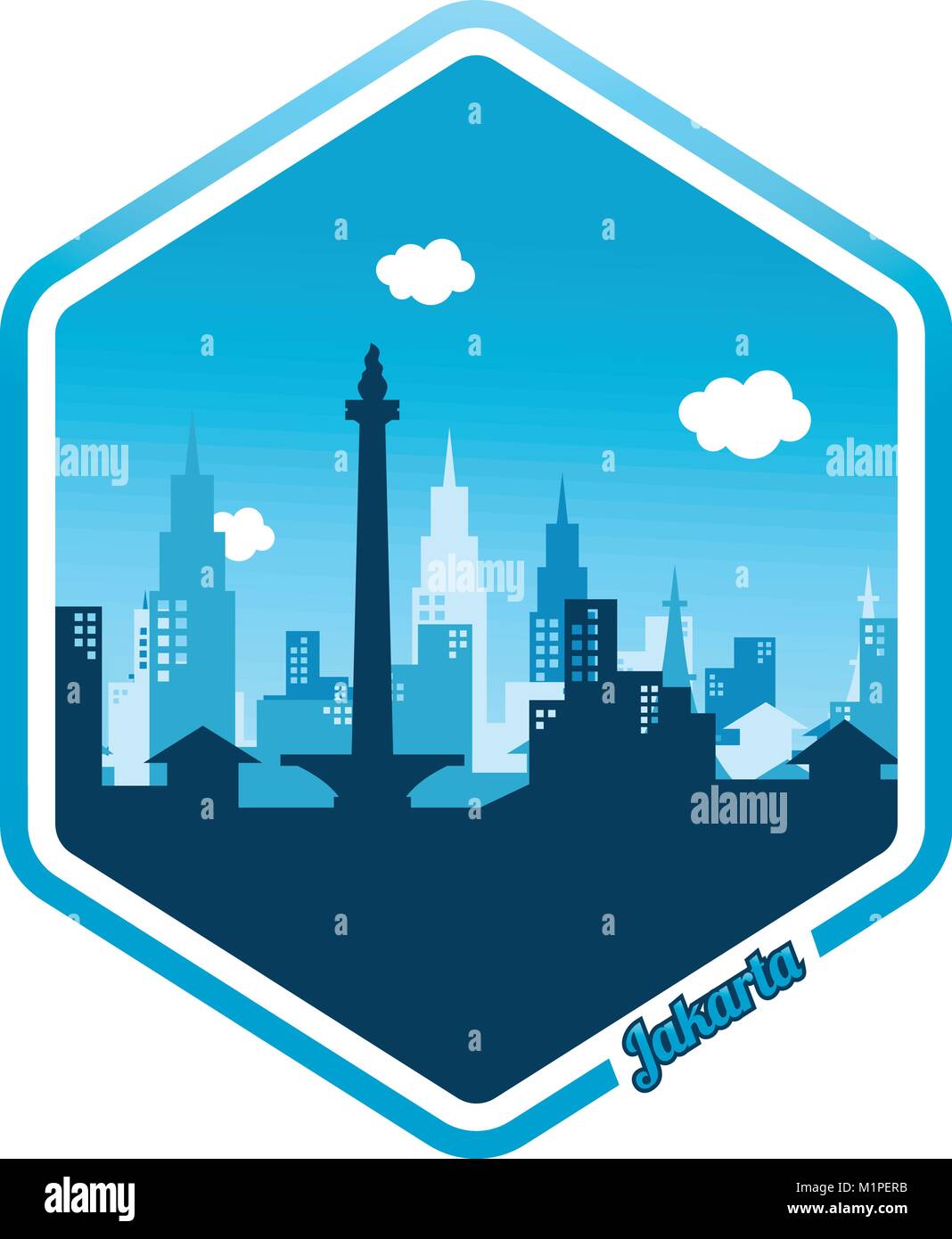 city of jakarta label badge sticker logo template vector Stock Vector ...