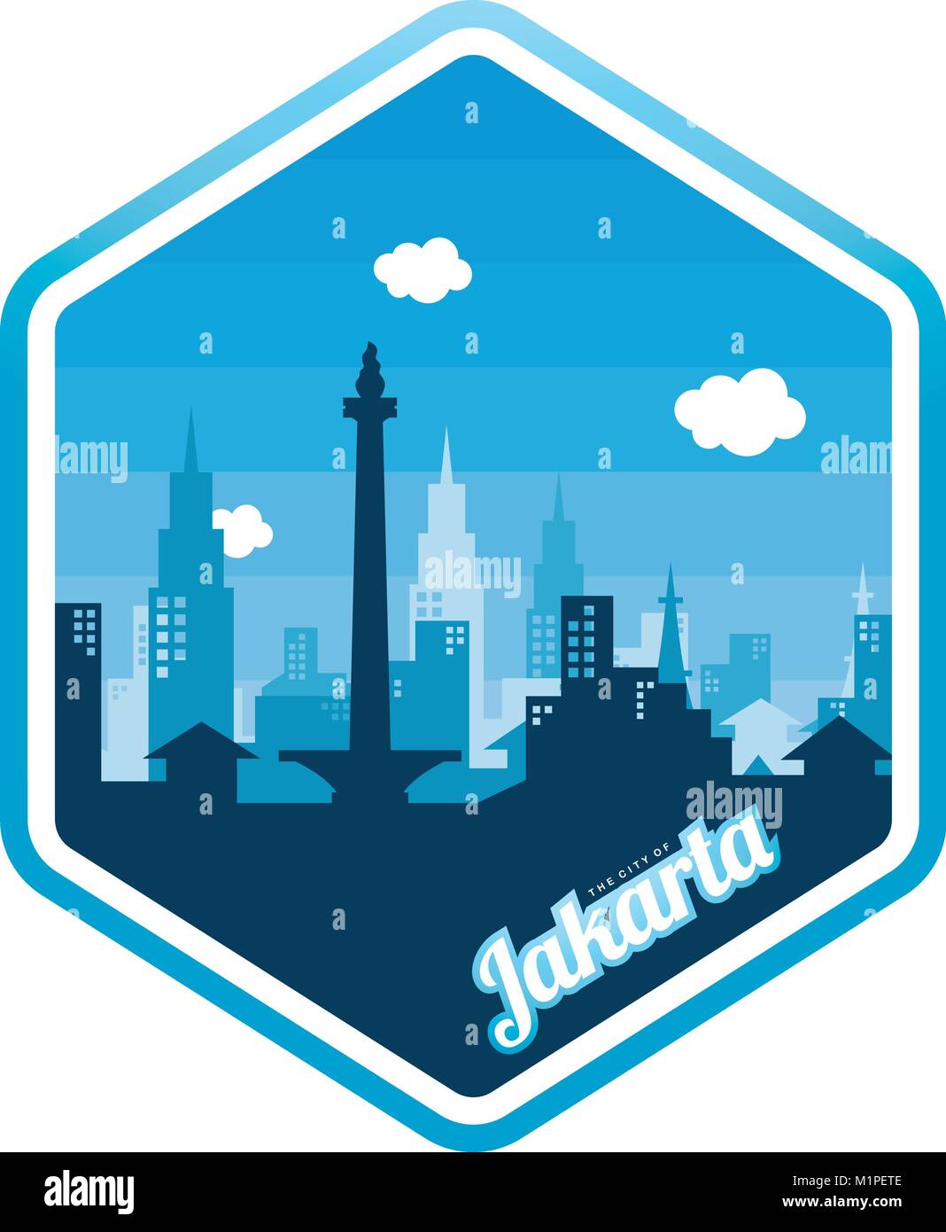 city of jakarta label badge sticker logo template vector Stock Vector ...