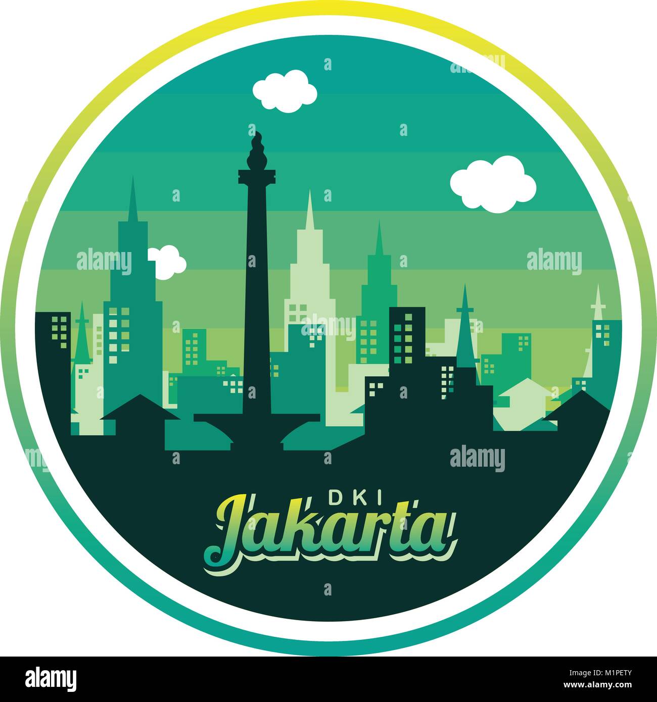 city of jakarta label badge sticker logo template vector Stock Vector ...