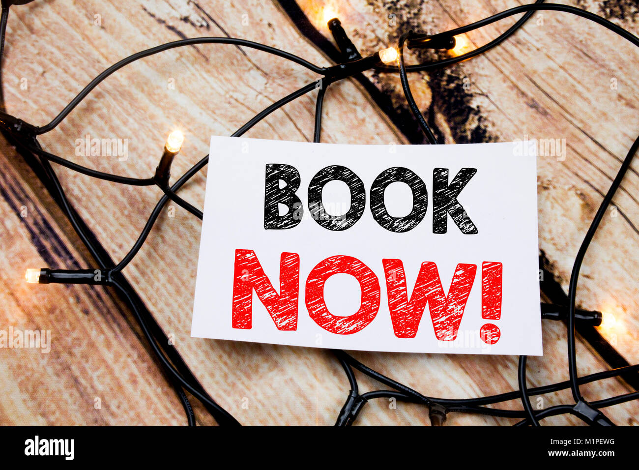 Handwritten text caption showing Book Now. Business concept writing for ...