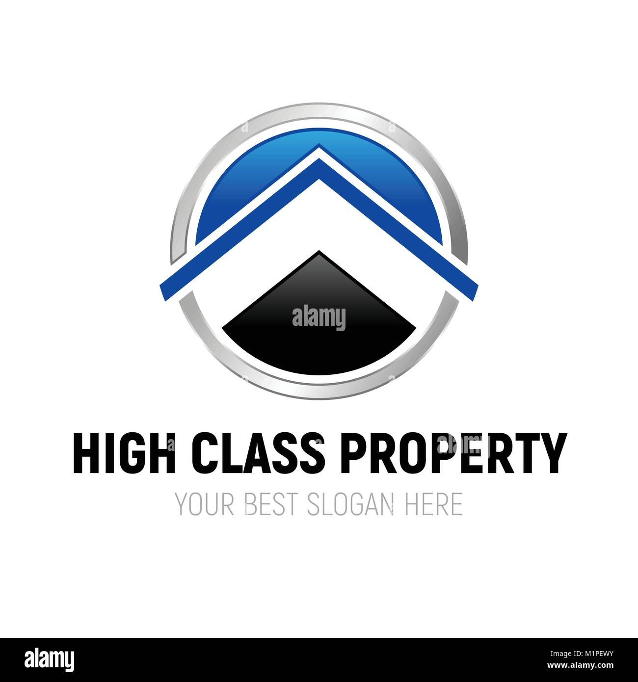 Abstract Property House Shape Arrow Up Circle Symbol Vector Graphic ...