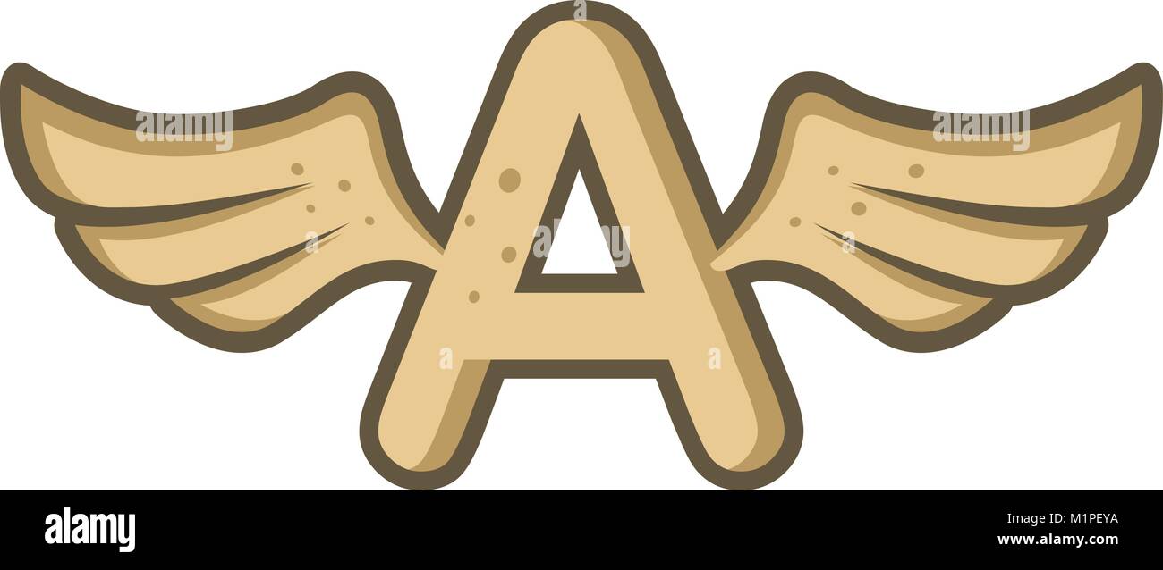 alphabet letter with angel bird wing vector art Stock Vector Image ...