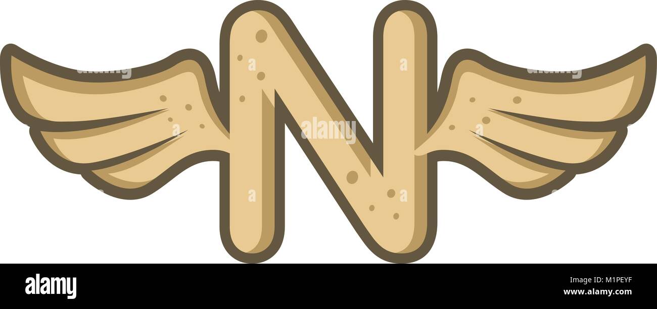 alphabet letter with angel bird wing vector art Stock Vector Image ...