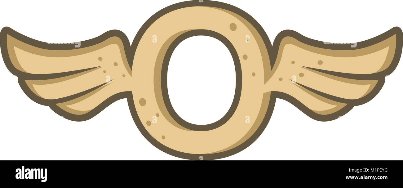 alphabet letter with angel bird wing vector art Stock Vector Image ...