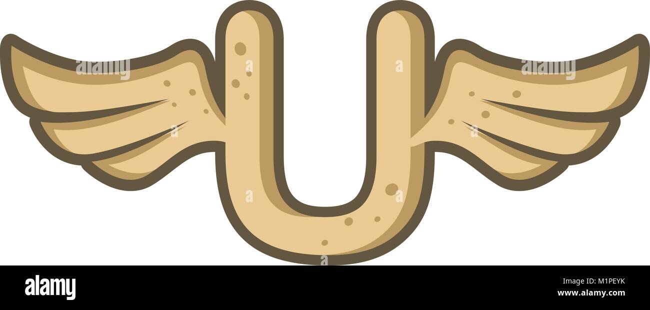 alphabet letter with angel bird wing vector art Stock Vector Image ...