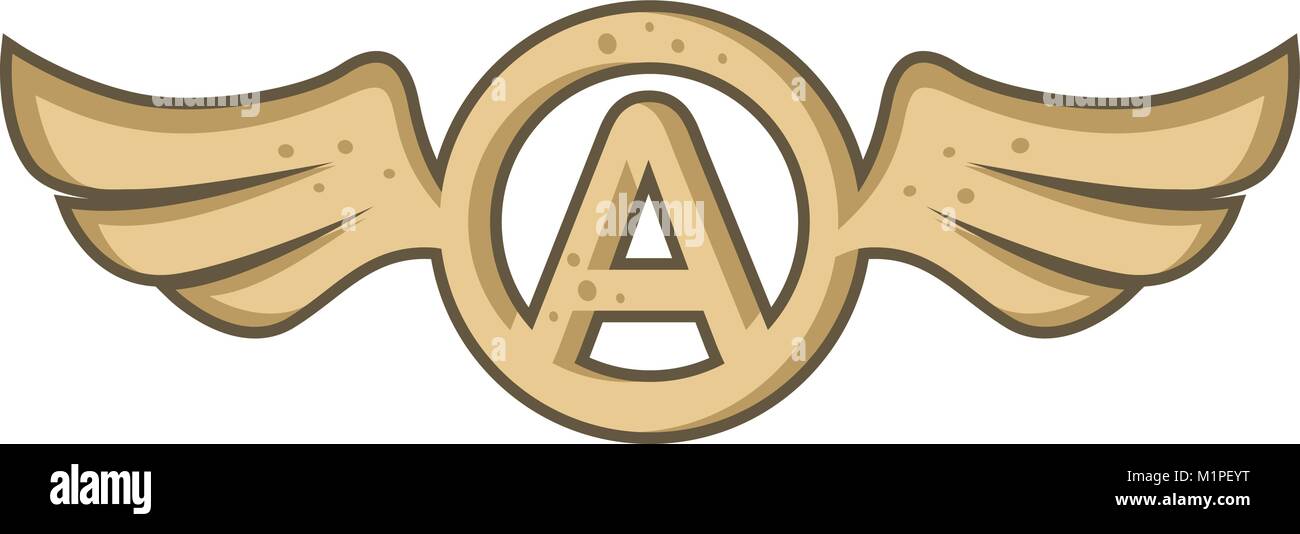 alphabet letter with angel bird wing vector art Stock Vector Image ...