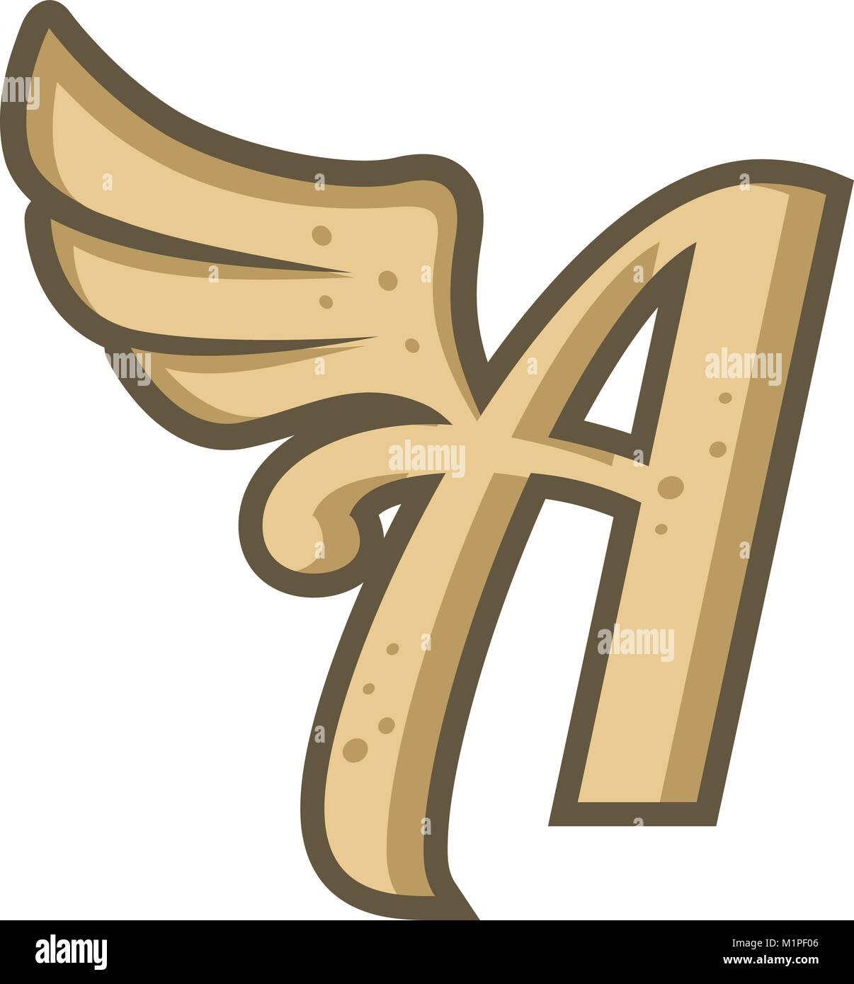 alphabet letter with angel bird wing vector art Stock Vector Image ...