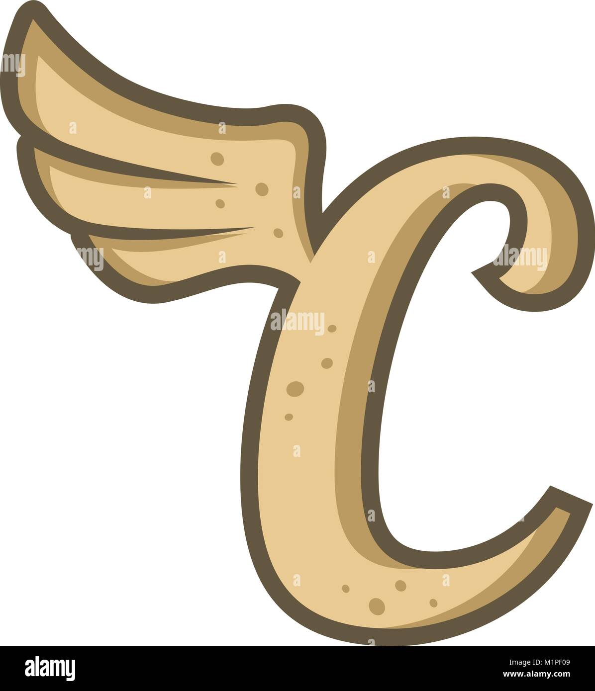 alphabet letter with angel bird wing vector art Stock Vector Image ...