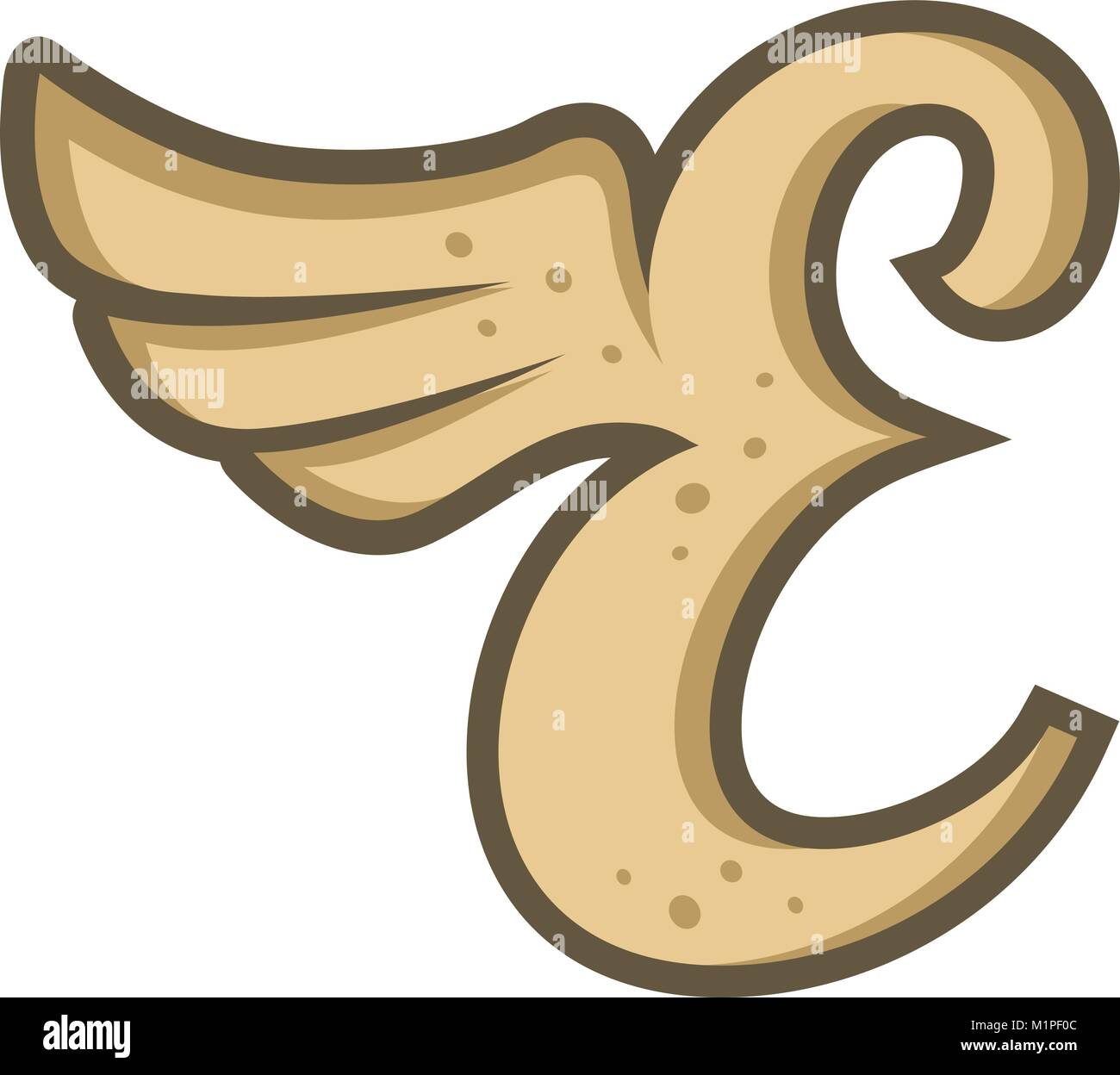 alphabet letter with angel bird wing vector art Stock Vector Image ...