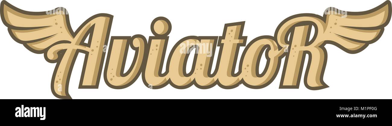 aviator text with angel bird wing vector art Stock Vector Image & Art ...