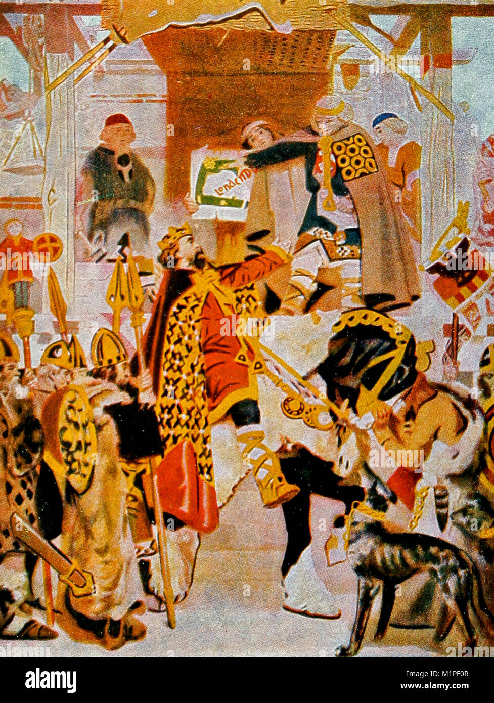 Alfred rebuilding the Walls of London, 886 Stock Photo - Alamy