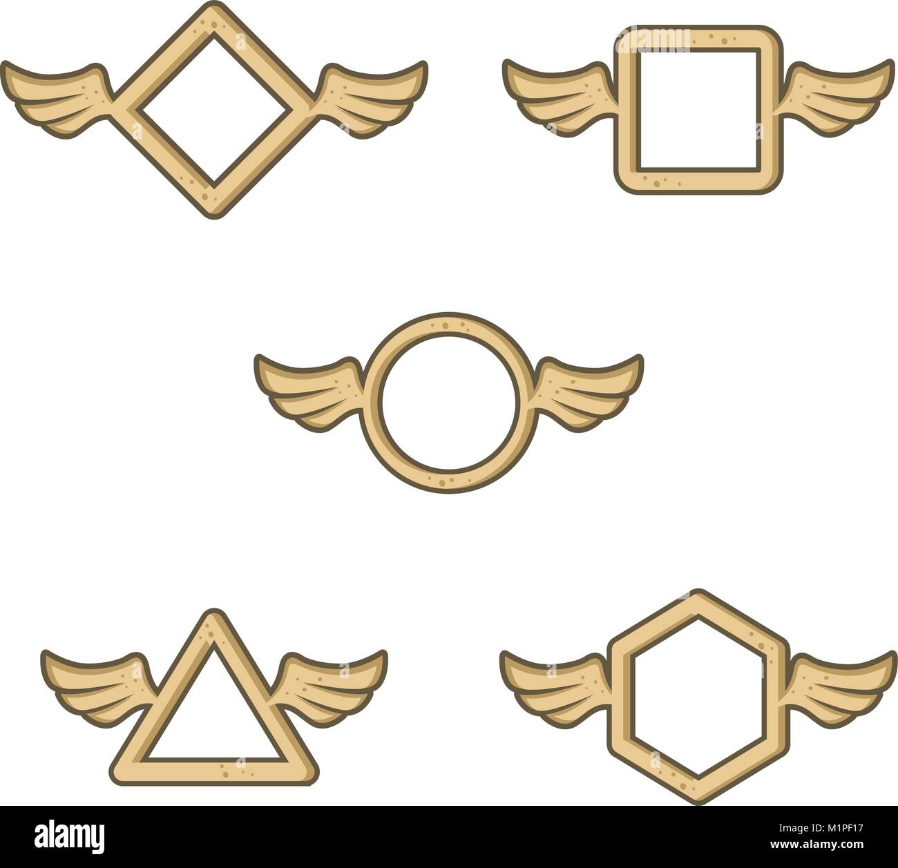 dimension shape with angel bird wing vector art Stock Vector Image ...