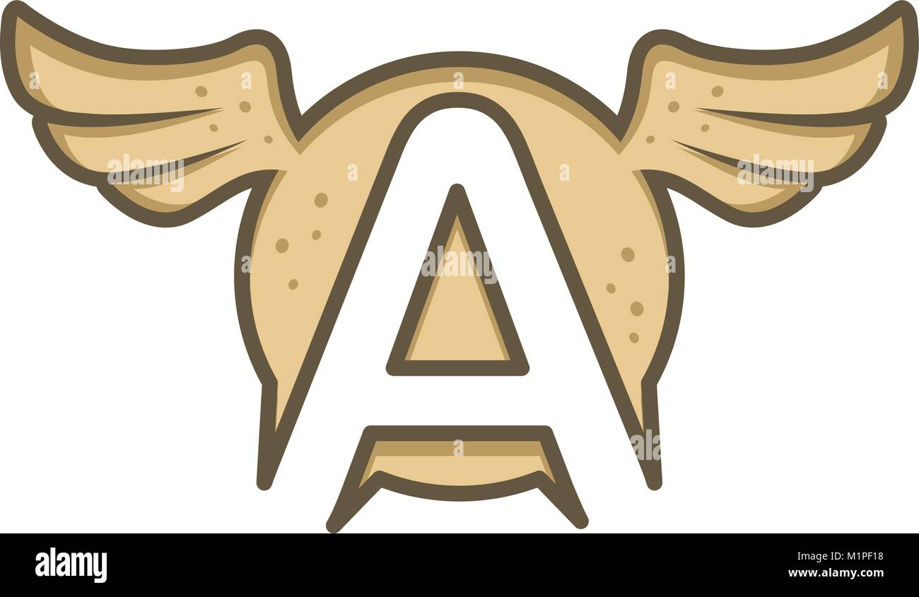 alphabet letter with angel bird wing vector art Stock Vector Image ...