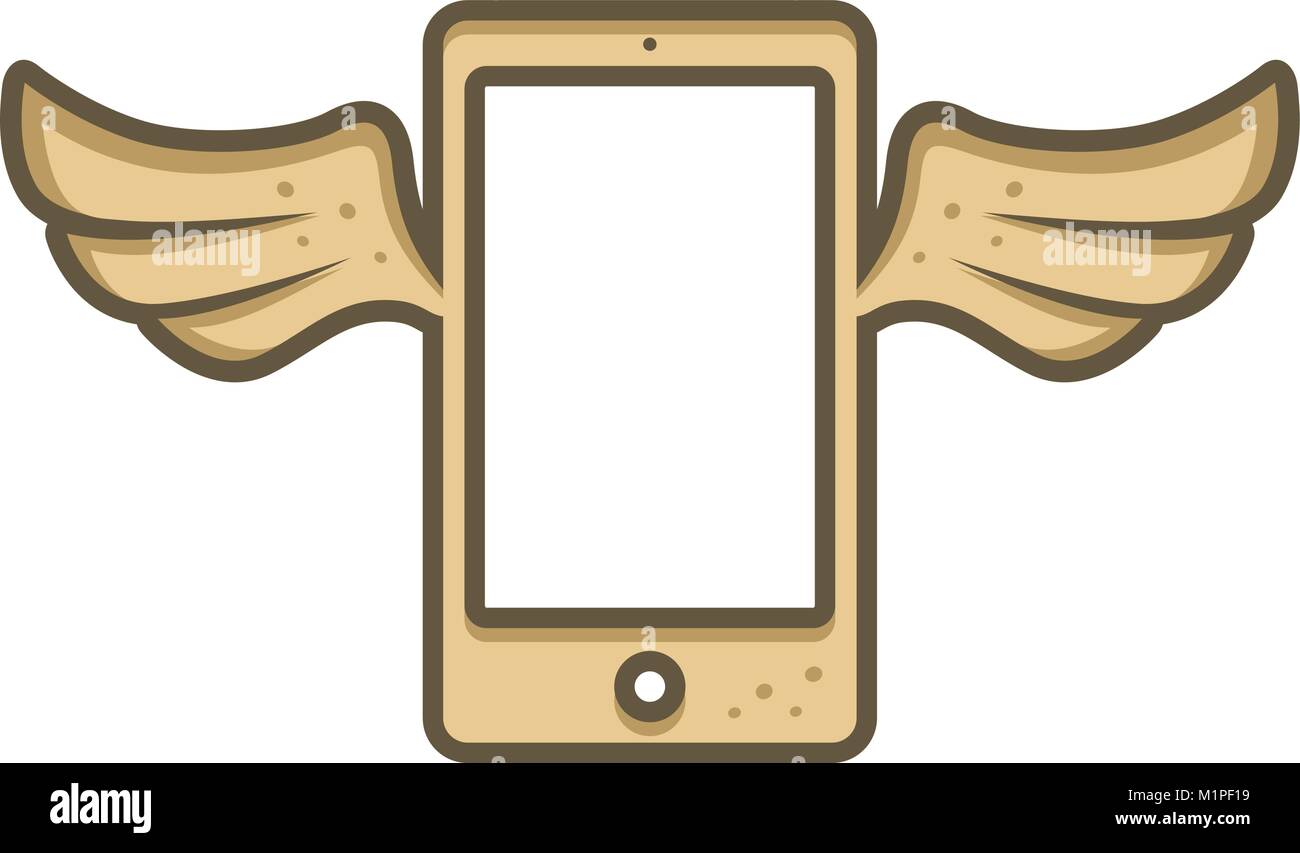 mobile phone with angel bird wing vector art Stock Vector Image & Art ...