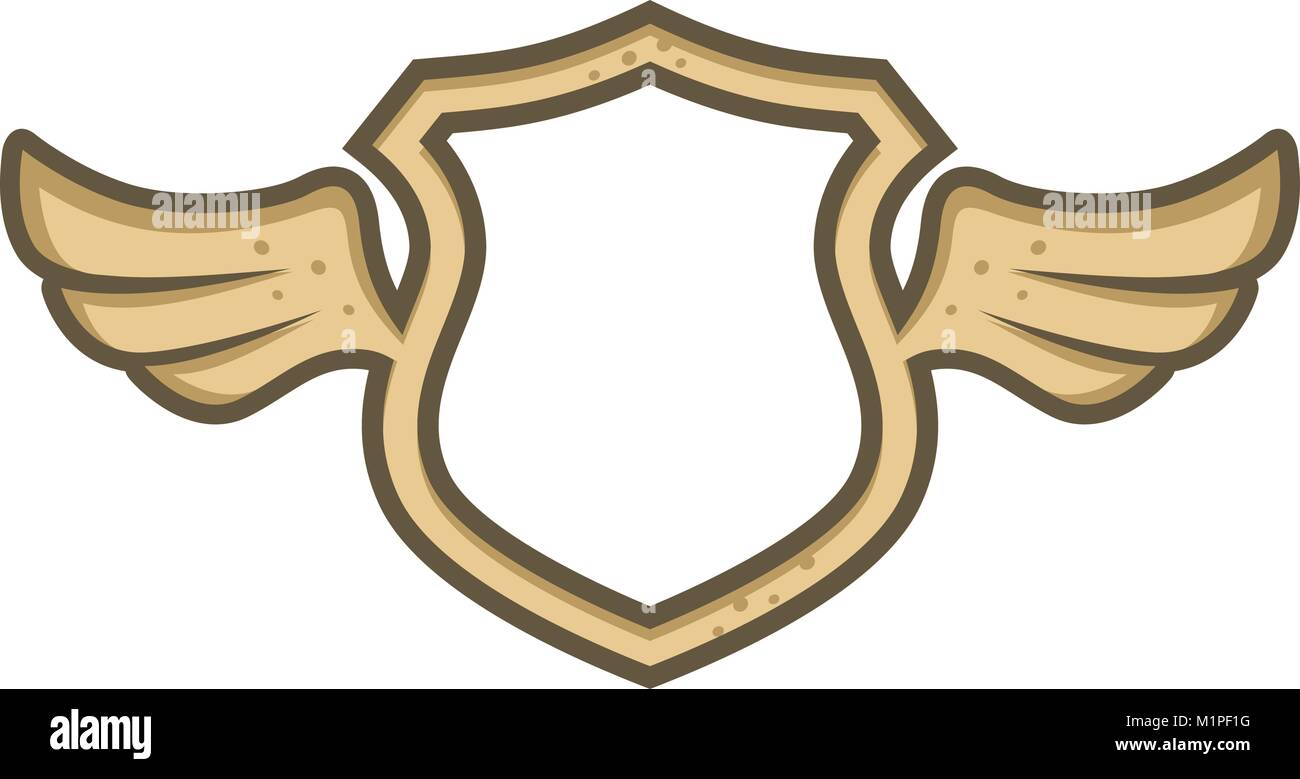 shield protection with angel bird wing vector art Stock Vector Image ...